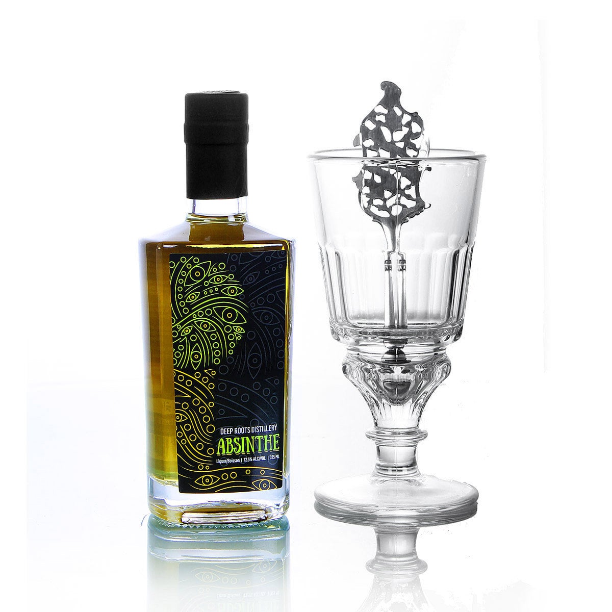 Gift Set - Large - Absinthe 375ml, Goblet & Spoon | Deep Roots Distillery